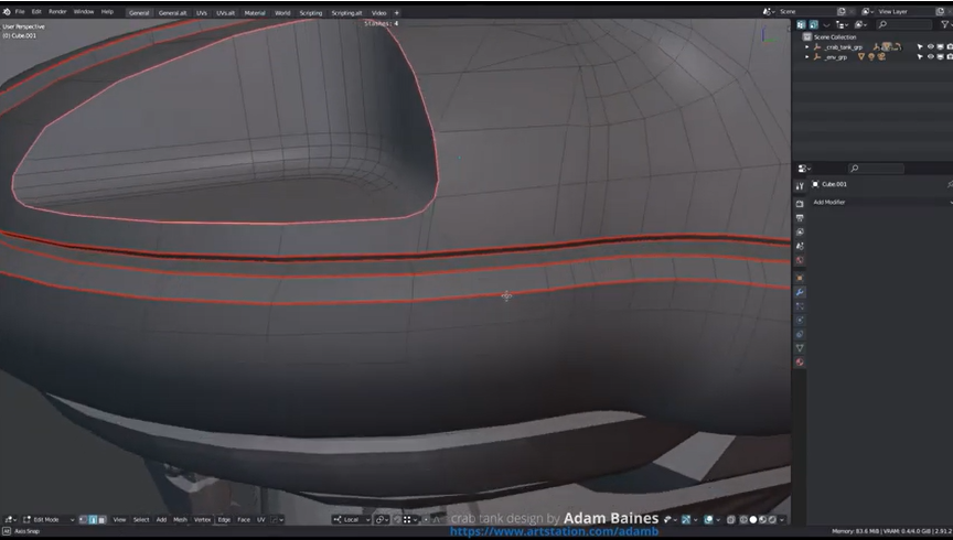Blender机械建模插件MESHmachine:锐化选择