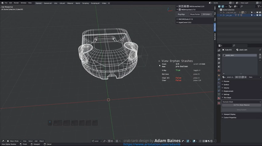 Blender机械建模插件MESHmachine:孤立存储