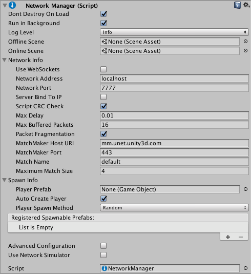 Unity3D ：Network Manager