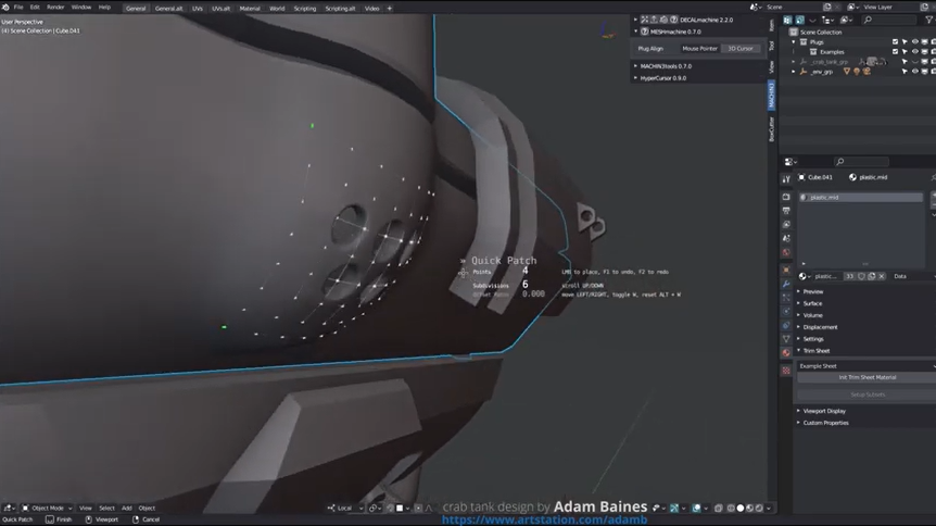 Blender机械建模插件MESHmachine:快速修补工具
