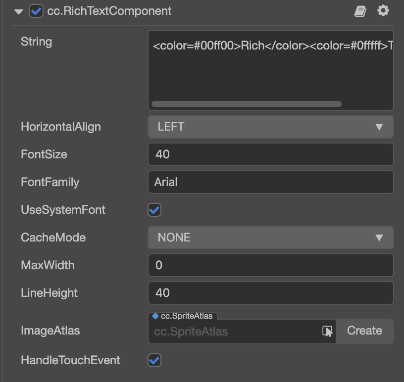 Cocos Creator：RichText 组件参考